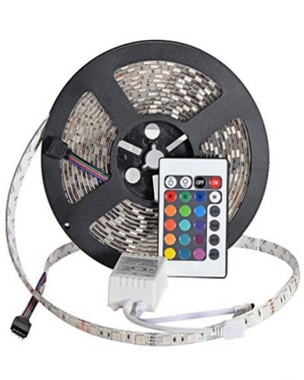 5M Rgb Watereproof 3528 Remote Control Led Strip Light Kit With Adapter ...