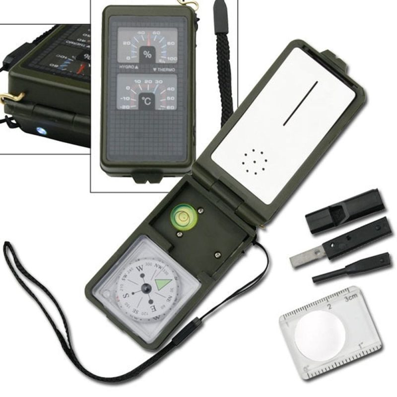 10 In 1 Multifunction Survival Military Compass Camping Multi Tool ...